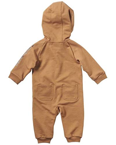 Carhartt Baby Boys Hooded Coverall, Fleece Carhartt Brown, 12 Months US