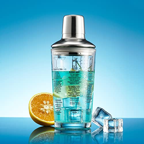 Sanlan cocktail shaker, 12oz Martini Recipes Measured Mixing Glass and Stainless Steel Top shakers bartending, Best Gift for Beginner
