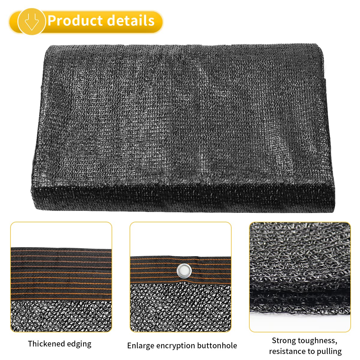 40% Shade Cloth Garden Shade Mesh Net with Grommets - Sun Shade Cover for Pergola, Patio Plants, Greenhouse, Chicken Coop, Outdoor (10Ft x 16.4Ft)