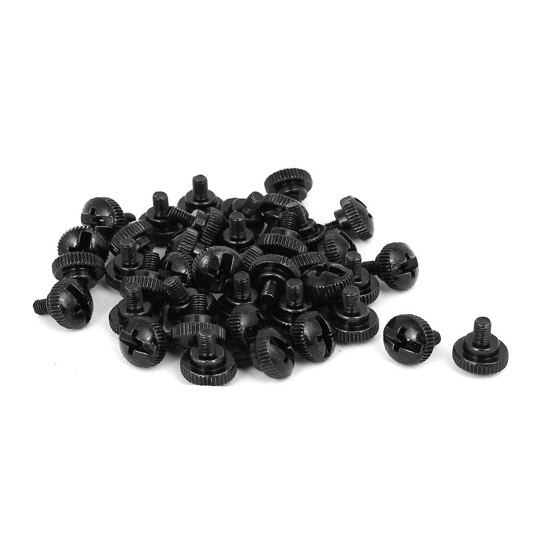 New Lon0167 M3 x Featured 4.5mm Knurled Phillips reliable efficacy Head Thumb Screw Black 40pcs for Computer PC Case(id:fd5 15 ca 9bb)