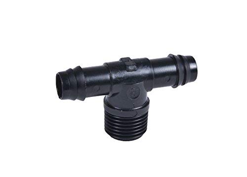 USA MADE - 25-Pack - 1/2" Inch Drip Irrigation Connectors/Hydroponics Barbed Connector Fitting, (Fits of 16mm.520 ID Drip Tubing) (1/2 Inch MNPT Adapter Tee)