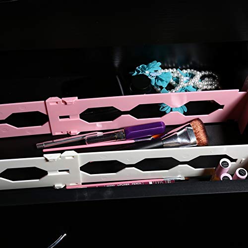 idalinya Drawer Divider Plastic 5 Colors Adjustable Clapboard Home Kitchen Storage Drawer Units Partition Storage Organizer (#1)
