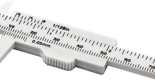 4pcs 0-80mm Double Rule Scale Plastic Vernier Caliper Measuring Student Mini Tool Ruler(White/Blue/Black/red)