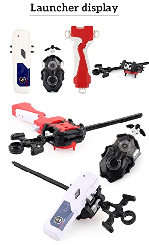 BeyBtatle Burst Gyro Toy Set 12 Spinning Tops 1x Launcher LR Left Right Spin DB Layer System and 1 Two-Way Transmitter Metal Fusion Attack Top Battling Game with Portable Box Gift for Ages 6+