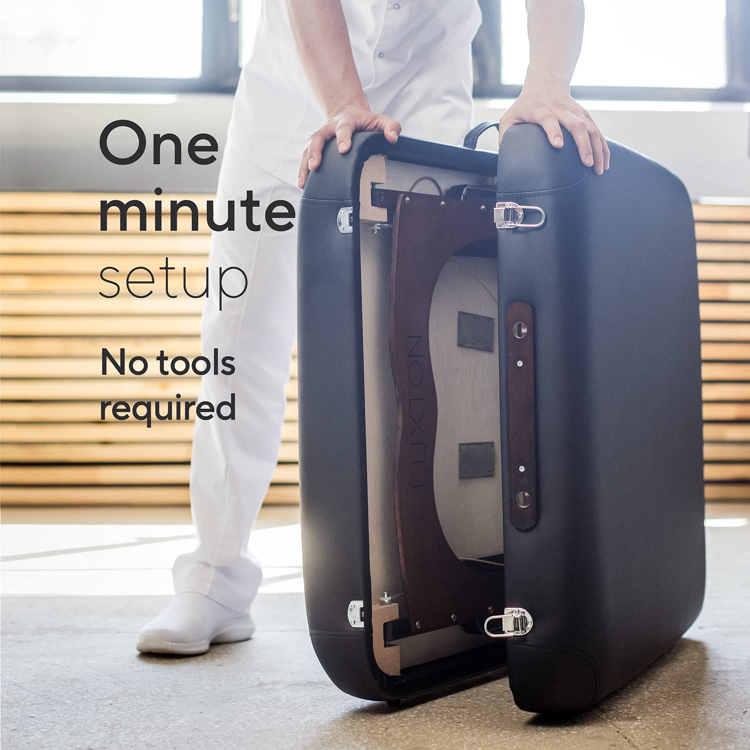 Luxton Premium Memory Foam Massage Table - Rolling Travel Case, Washable Sheets, Thicker & Wider