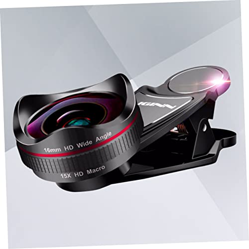 ABOOFAN 2pcs 120 Smart Phone Smartphone Phones Smartphone Camera Lens 4k Phone Lens Phone Camera Lens kit No Distortion Wide Angle Lens 15X Macro Lens 120 Degree Wide Angle Lens Cell Phone