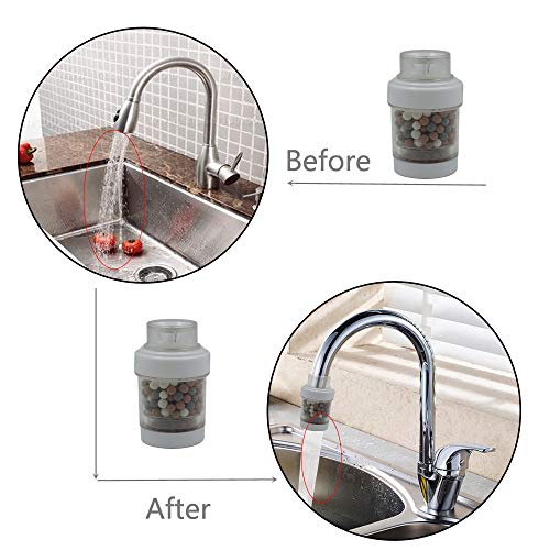 3 Pack Faucet Water Filters with Medical Stone Magnetized,Faucet Tap Water Purifier,Kitchen Faucet Water Filter,Fast Flow Water Filter Fits Standard Faucets