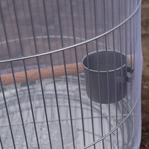 Bird Cage Seed Catcher, Large Airy Gauze Seeds Bird Cage Cover Guard Adjustable Bird Cage Cover Birdcage Seed Feather Catcher Universal Birdcage Parrot Bird Nylon Mesh Net Cover(XL-118x32 in, White)