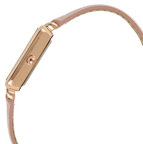Anne Klein Women's Japanese Quartz Dress Watch with Faux Leather Strap, Pink, 14 (Model: AK/3820RGPK)
