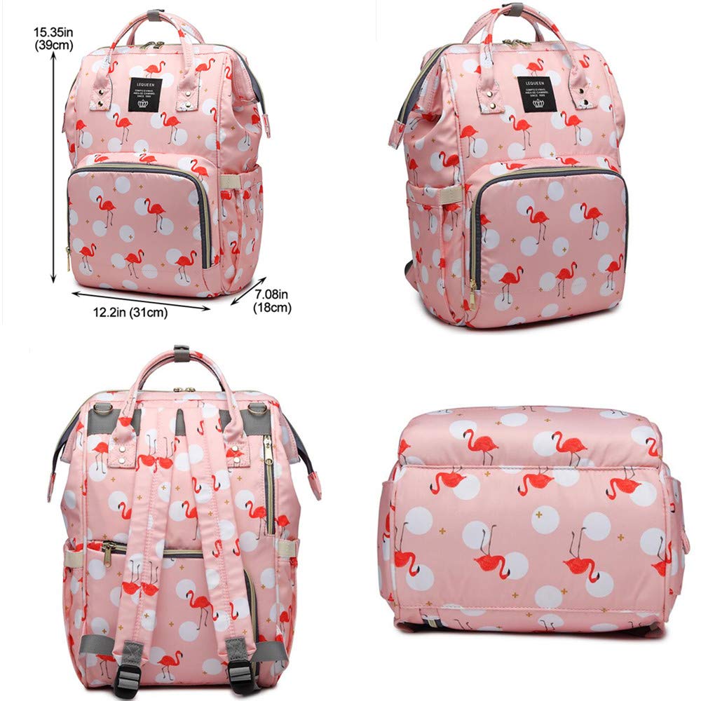 Flamingo Multi-Function Diaper Bag for Baby Care Wide Open Nappy Bags Handbags Royal Blue