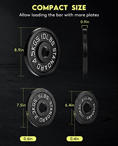 AboveGenius Cast Iron 2-Inch Olympic Plate Weight Set for Strength Training, Weightlifting and Crossfit in Home & Gym