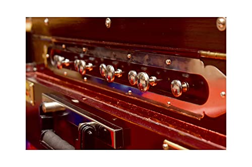 Non Scale Changer Harmonium LYDNSC-1 Concert Folding Auto Push Mohonlal Delux Double Reed 9Stopper 3 1/2 Octaves Burma Teak Wood Brass Work 7 Part Blow With Padding Bag buy only from LYDIAN