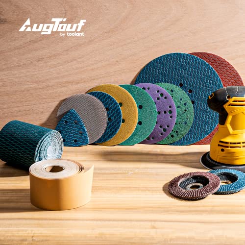 5 Inch 400 Grit Sanding Disc, 8 Hole Hook and Loop Aluminum Oxide Sanding Discs for Disc Sanders & Orbital Sanders - 50 Pack by toolant