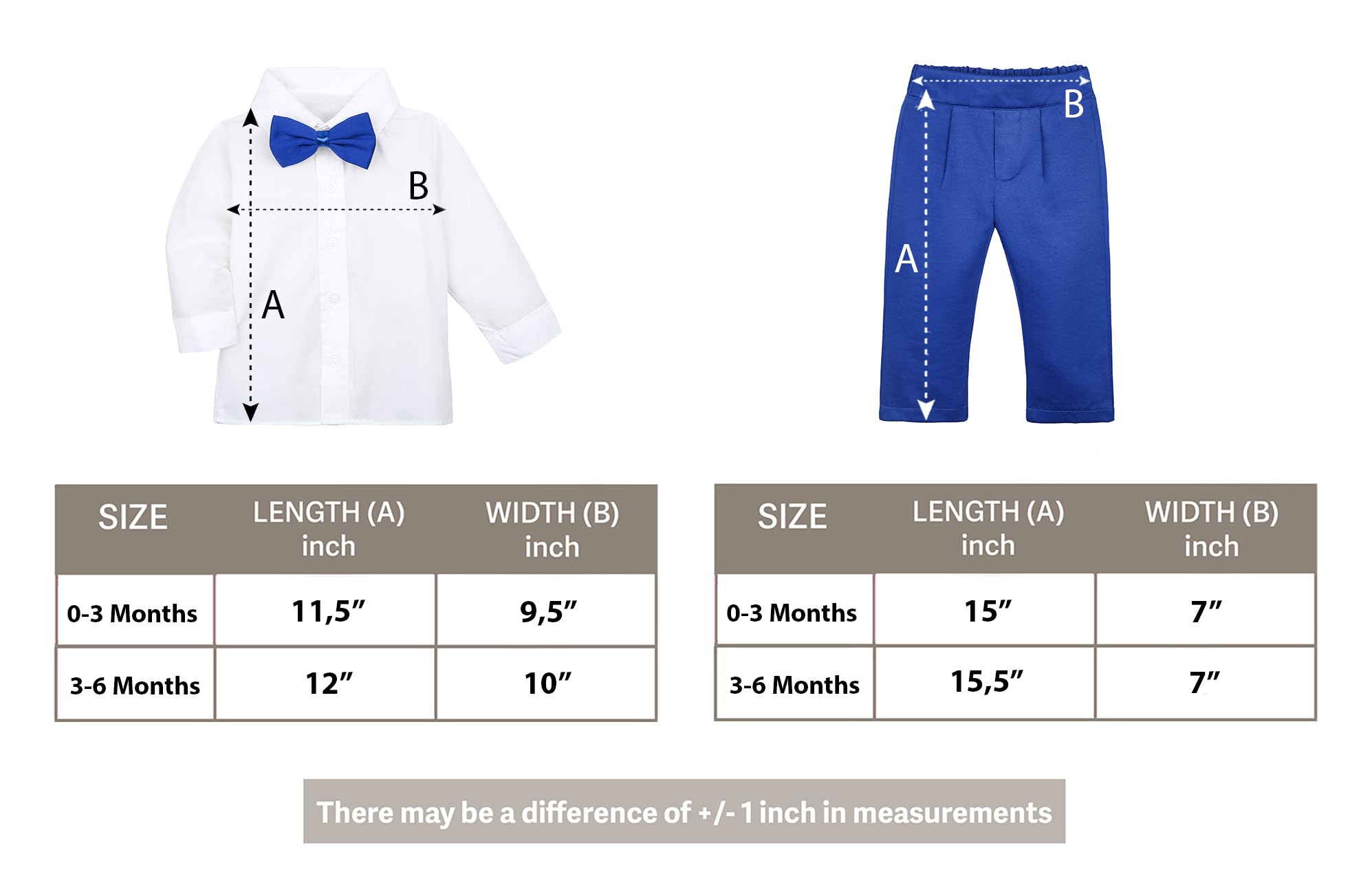 Lilax Baby Boy Gentleman Tuxedo Outfit Infant 4 Piece Set 0-3 Months Royal Blue