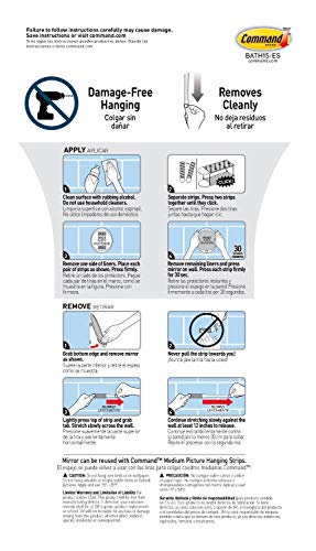 Command Fog Resistant Mirror, 1-Mirror, 2-Water-Resistant Strips (BATH15-ES), Organize Damage-Free