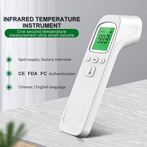 WORUIJIA Forehead Thermometer for Adults,Baby Digital Thermometer with Accurate Instant Readings, Fever Alarm and Memory Function, No Contact Infrared Thermometer for All People, White, WOFKAN004