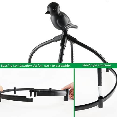 Anothera 6ft Rustproof Metal Pipe with Heavy Duty Plastic Coated, Garden Outdoor Indoor Potted Plant Support, Round Obelisk Trellis for Climbing Vine(Black)