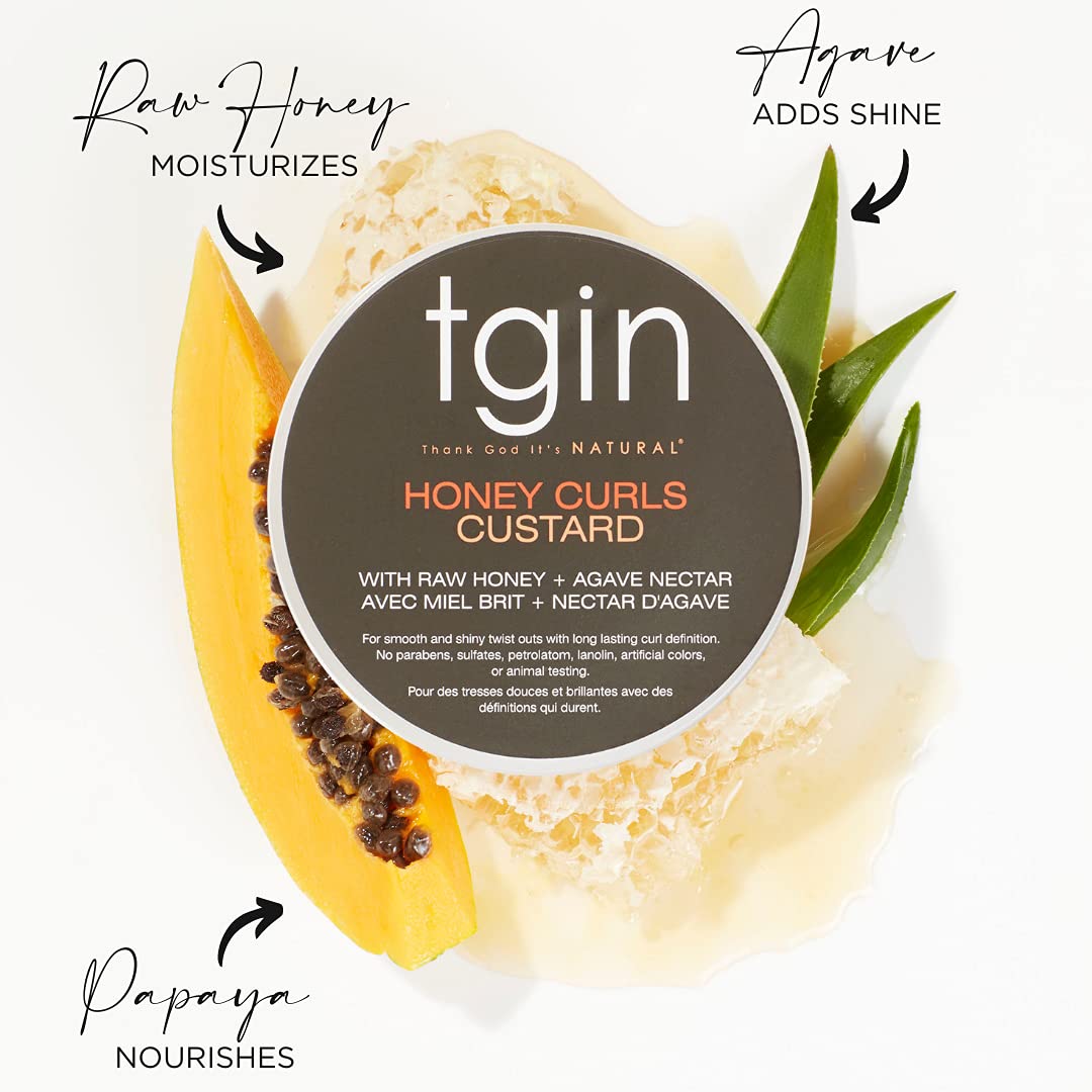 Thank God It's Natural Honey Curls Custard - 12 Oz - For Natural, Dry, Curly, Damaged Hair