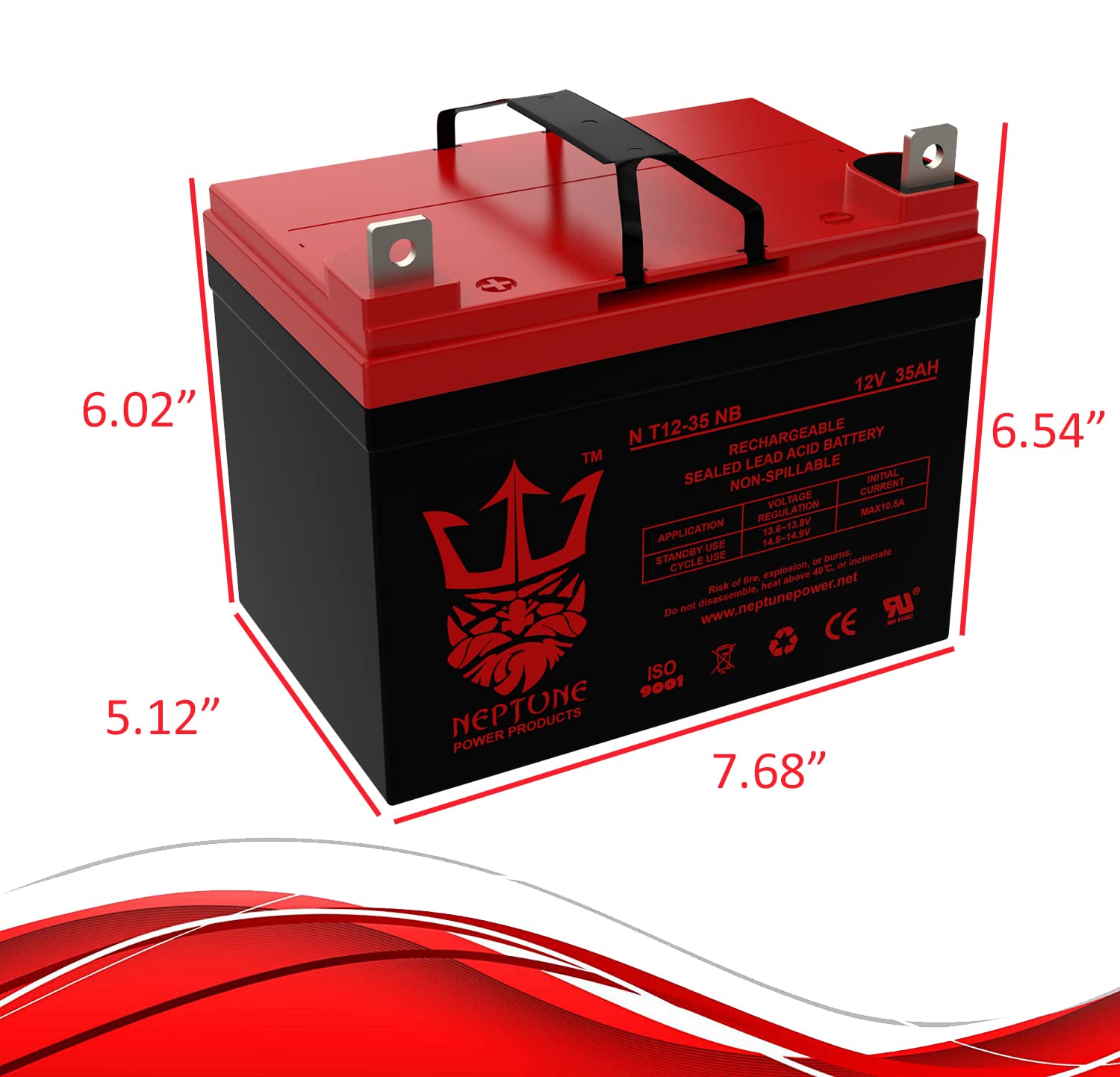 Neptune Power Products Brand Brand 12V 35AH NT12-35 NB Battery Replacement Battery for Pride Jazzy Select Electric Wheelchair by Neptune - 2 Pack