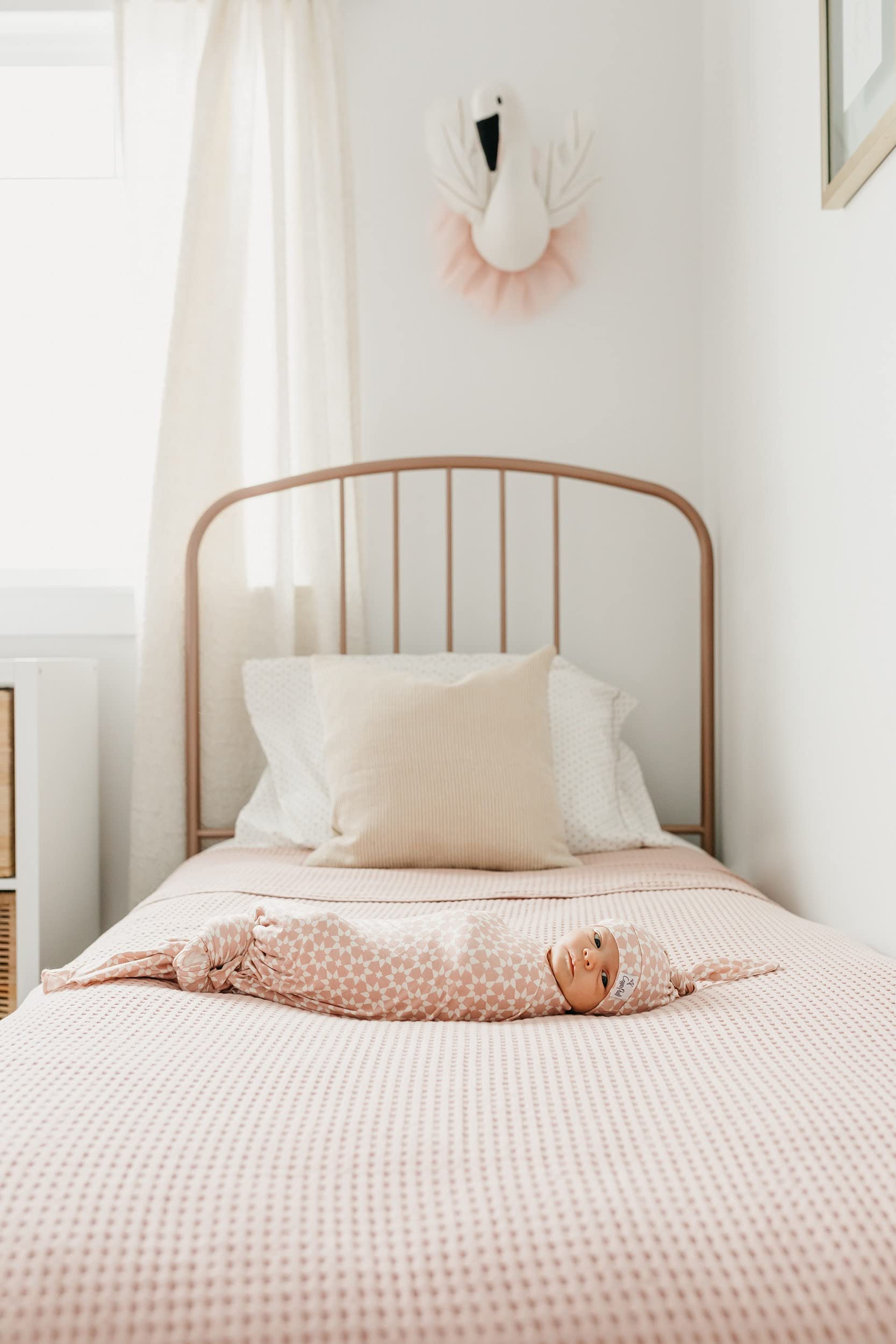 Large Premium Knit Baby Swaddle Receiving Blanket "Star" by Copper Pearl