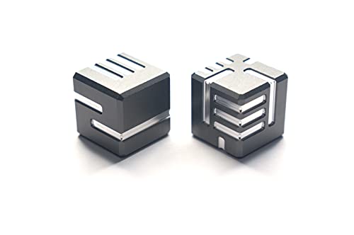 AKO DICE I - Gunmetal - Custom Metal dice Version 1 by AKO Dice. 16mm D6 Game dice with Redesign Concept.
