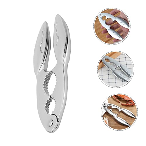 BESTonZON 1pc Crab Claws Nut Opener Lobster Knife Seafood Tool Kit Practical Crab Grip Zinc Alloy Crab Clamp Eating Crab Grip Zinc Alloy Sheller Eat Crab Silver Nut Crab Grip Kitchen Gadget