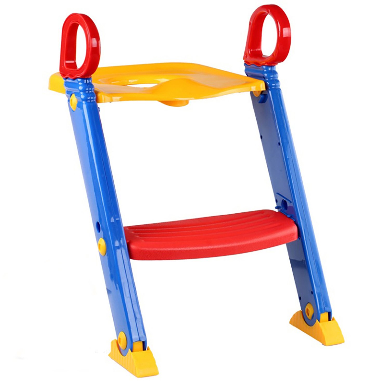 Chummie Joy 6 In 1 Portable Potty Training Ladder Step Up Seat For Boys And Girls With Anti-Skid Feet, Adjustable Steps, Comfortable Potty Seat And Handrail,Multi-Color