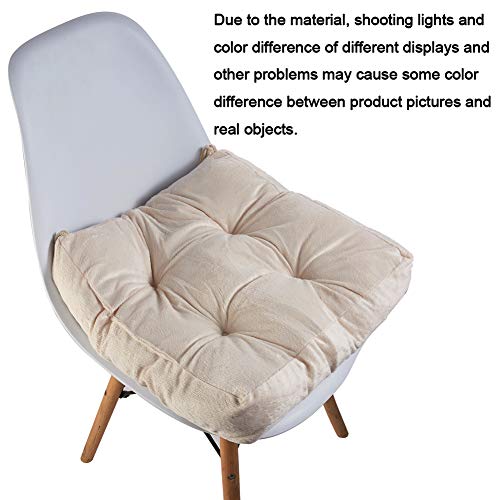 Big Hippo Chair Pads Square Chair Cushion with Ties Soft Thicken Seat Pads Cushion Pillow for Office,Home or Car Sitting 17" x 17"(Beige)