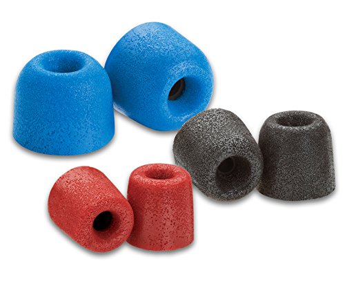 Comply Foam Premium Earphone Tips - Isolation T-100 (Multi-Color, 3-Pairs, S/M/L)