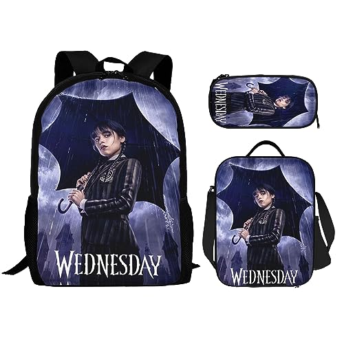 ANLA Backpacks Set for Boys Girls Backpack with Lunch Box Lunch Bag Pencil Case Pencil Bag 17 Inch Backpacks Schoolbag 3 piece for