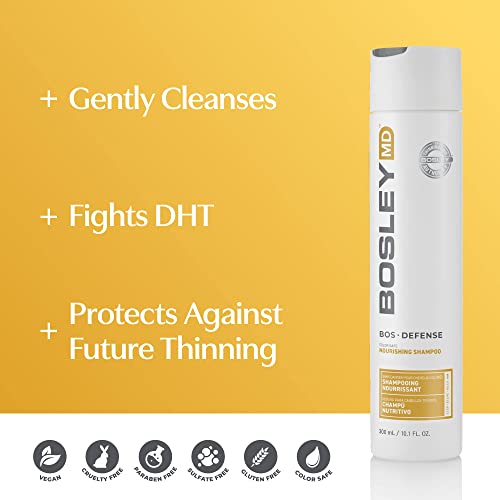 BosleyMD BosDefense Nourishing Shampoo for Light Thinning Hair, Color-Treated 10.1 Fl Oz
