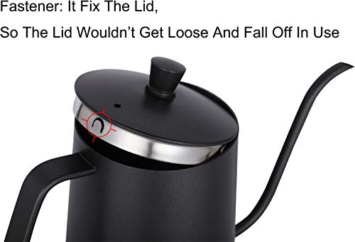 Apexstone Small Pour Over Coffee Kettle Gooseneck, Black Pour Over Coffee Kettle Stainless Steel, 20 oz Coffee Kettle