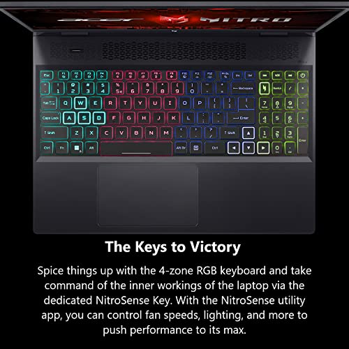 Acer Nitro 16 Gaming Laptop | AMD Ryzen 9 7940HS Octa-Core CPU | NVIDIA GeForce RTX 4070 Laptop GPU | 16" WQXGA 165Hz IPS Display | 16GB DDR5 | 1TB Gen 4 SSD | Wi-Fi 6E | RGB Backlit KB | AN16-41-R5KC