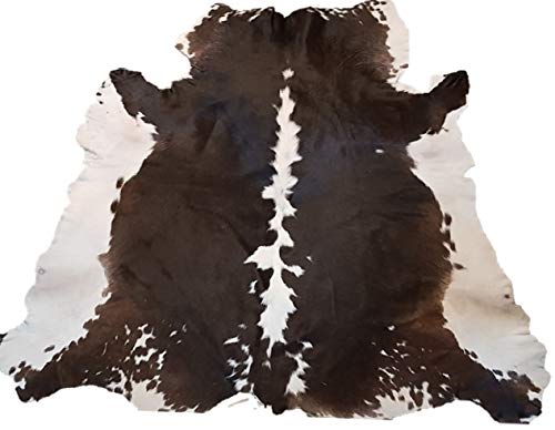 New Large 100% Brown & White Cowhide Leather Rugs Cow Hide Skin Carpet Area 26-30 SQ.FT (Brown & White)