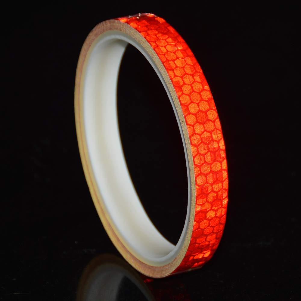 Red Reflective Tape 0.5"X10'-Waterproof Self-Adhesive Trailer Reflector Tape-Reflective Tape forBicycle, bicycle,Trucks,Trailers,Cars.Warning Caution Conspicuity Tape (Red)