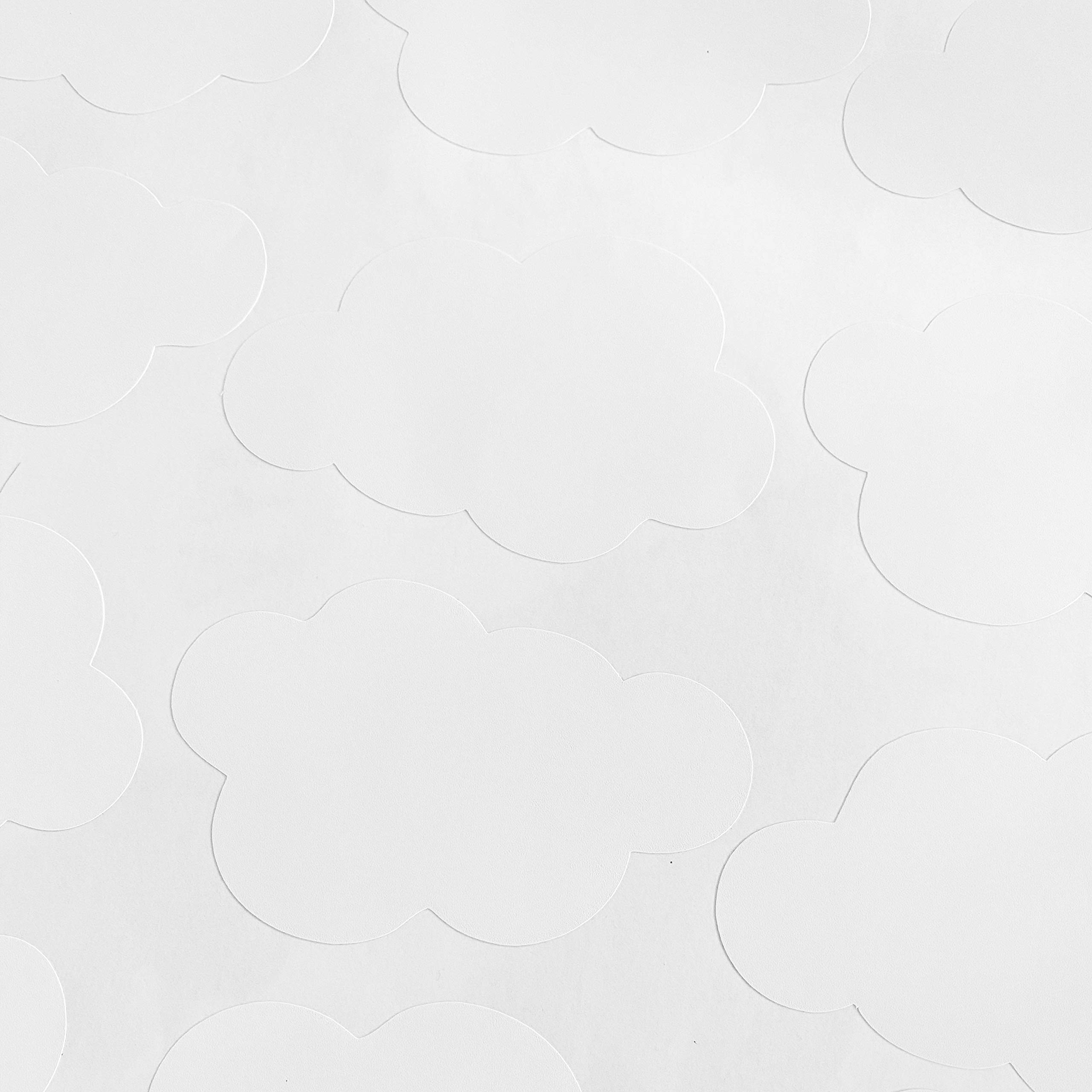 The Boho Design Clouds Wall Decals Peel and Stick for Kids, Baby Bedroom Nursery and Living Room. Adhesive Vinyl Wall Stickers Decor (White)
