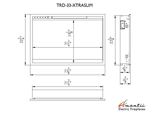 Amantii TRD Extra Slim 33" Traditional Electric Fireplace