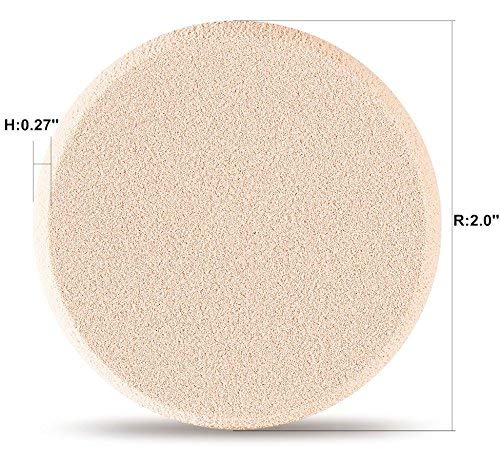 KOOBA 4pcs Round Makeup Sponges Supplement, Beauty Face Primer Compact Powder Puff, Blender Sponge Replacement for Cosmetic Flawless Foundation, Sensitive and All Skin Types