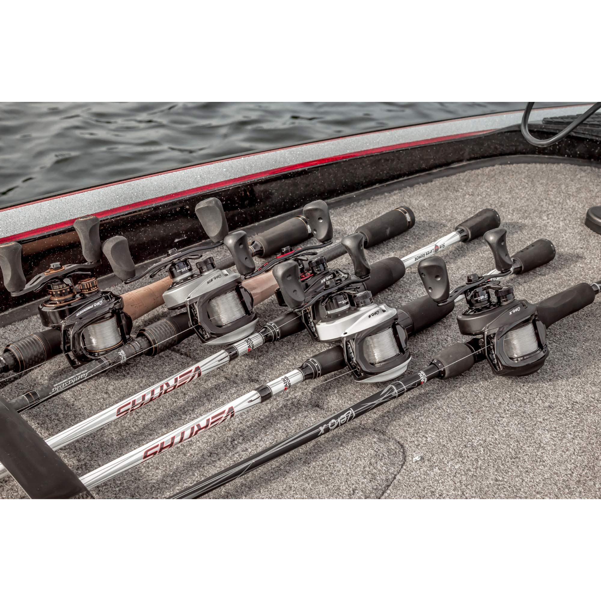 Abu Garcia Revo X Low Profile Baitcast Reel, Size LP (1430435), 7 Stainless Steel Ball Bearings + 1 DuraClutch Roller Bearing, Strong and Lightweight
