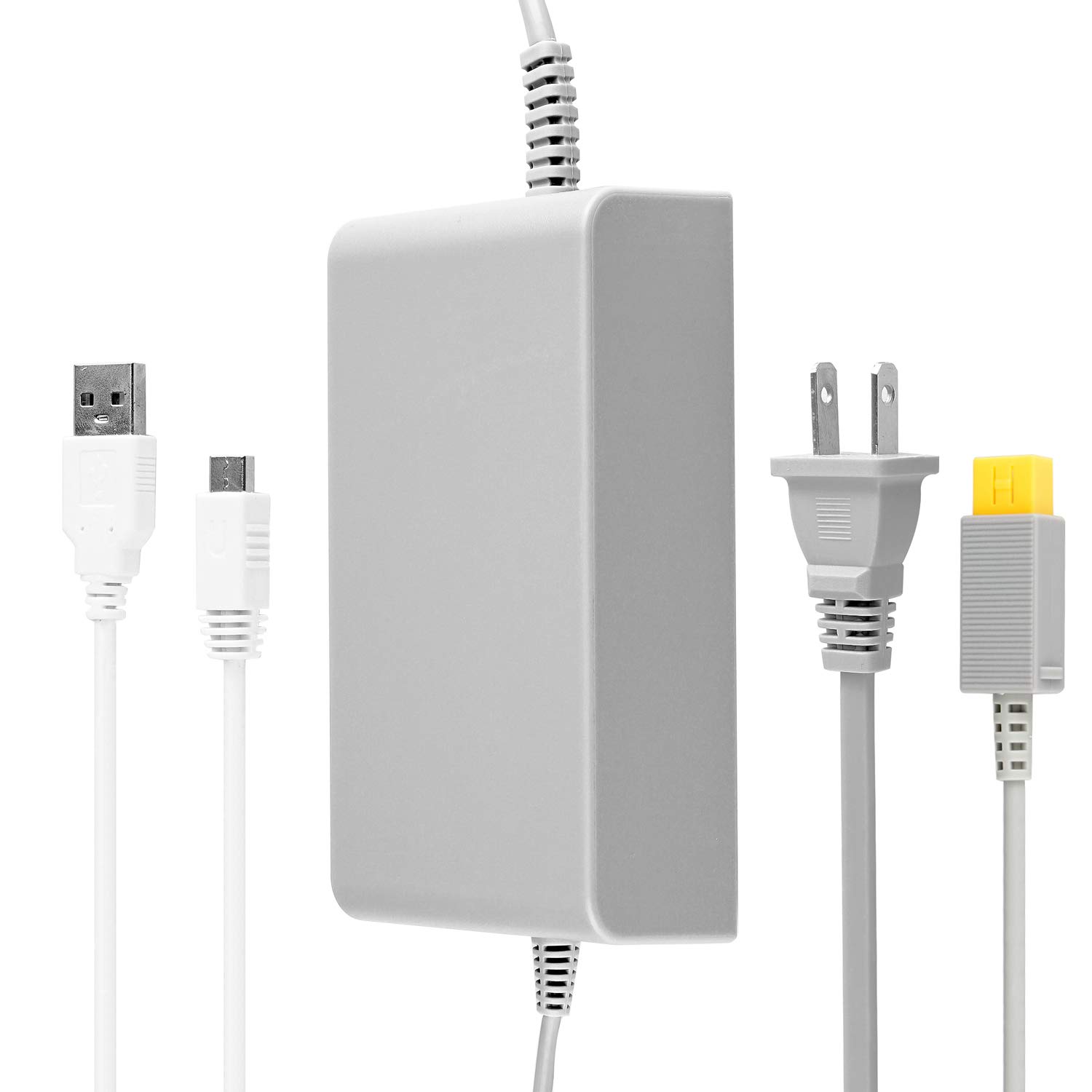 AreMe AC Power Supply Adapter for Wii U Console + USB Charging Cable Cord for Wii U Gamepad