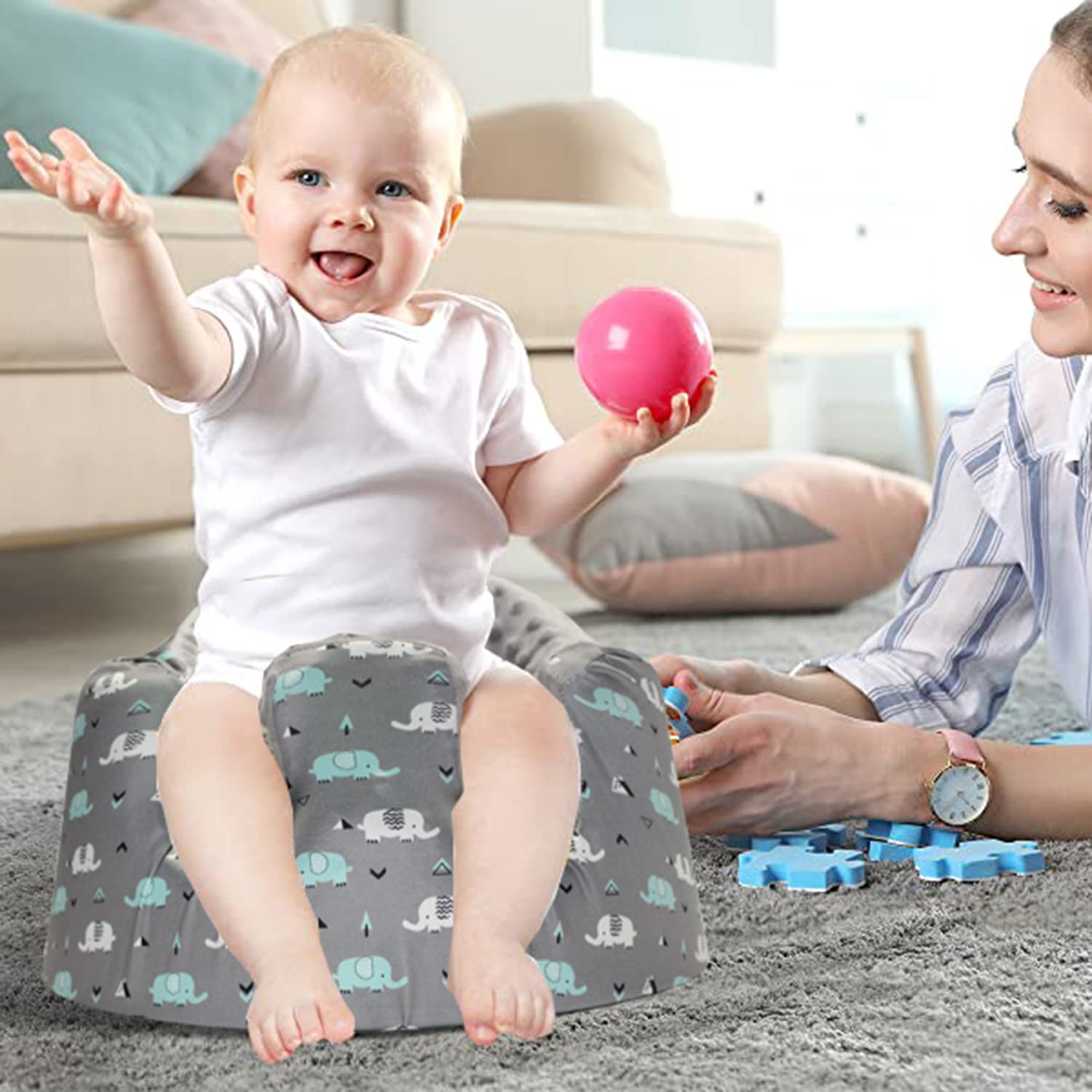 Bumbo Seat Cover Compatible with Bumbo Seat The Elephant Cover only Compatible with Bumbo Seat (Only Cover) (ElephantElephant)
