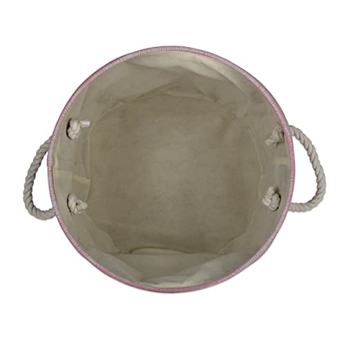 DII Polyester Container with Handles, Keeping Score Storage Bin, Medium Round, Pink Sorbet