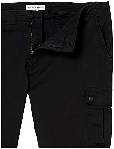 Amazon Essentials Men's Slim-Fit Stretch Cargo Pant, Black, 30W x 32L