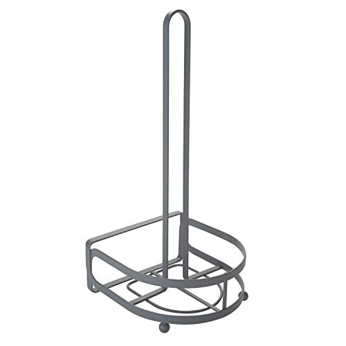Kitchen Details Industrial Collection Paper Towel Holder Dispenser, Free Standing, Holds 1 Jumbo Roll, Large, Grey