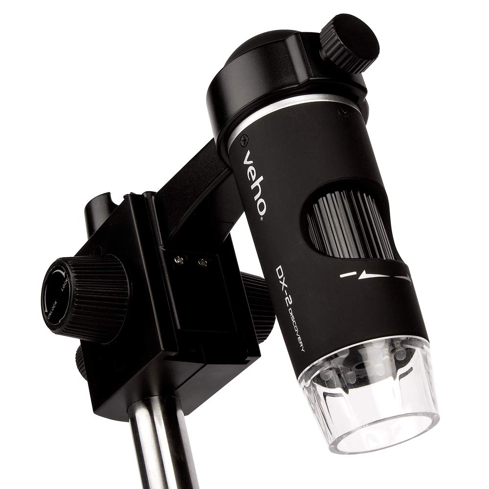 Veho Discovery DX-2 USB Digital Microscope | 5 Mega Pixels | x300 Magnification | Photo/Video Capture & Recording | Up to 2592 x 1944 Resolution | 8 LED's | Adjustable Stand (VMS-007-DX2)