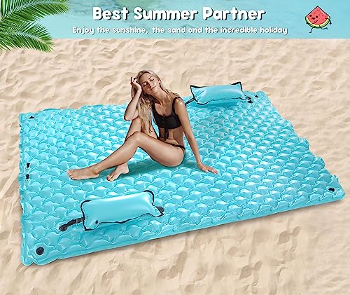 BOLITE Giant Inflatable Lake Float for Adults, 102 x72 Inch Pool Float with Pool Hammock, Floating Mat Toy Raft Loung for Swimming Pool Lake Beach Summer Water Party, Blue