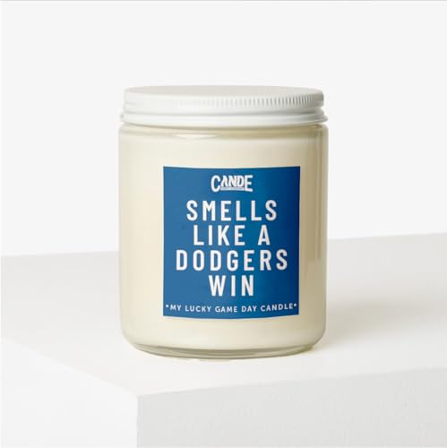 CE Craft - Smells Like a Dodgers Win Candle - Funny Birthday Gift for Him - Baseball Themed Gift - Gift for Dad, Boyfriend - Dodgers Gift (Sparkling Champagne)