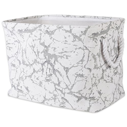 DII Polyester Storage Bin, Marble, White, Medium