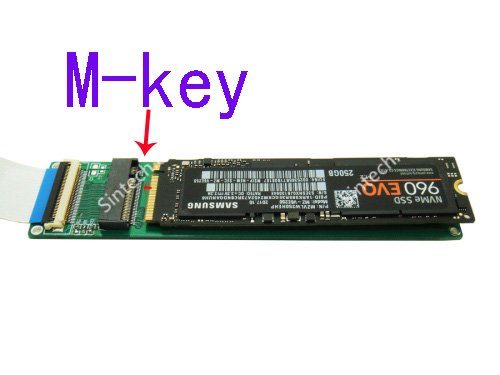 Sintech M.2 (NGFF) NVME SSD to M2 A/E Key WiFi Port with 20cm Cable(M.2 Only Provide PCIe 1X Lane)