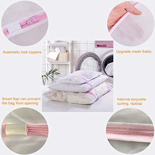 6 Pack Mesh Laundry Bags for Delicates with Zipper, Travel Storage Organize Bag, Various Sizes Clothing Wash Bags, Bra Wash Bag